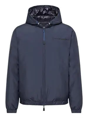 Moncler Berguns Reversible Hooded Down Bomber Jacket - Blue