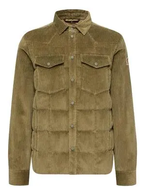Moncler Gelt Corduroy Down Shirt Jacket - Green