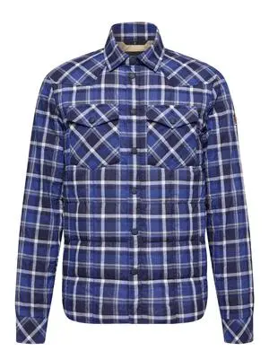 Moncler Gelt Check Cotton Blend Down Shirt Jacket - Multicolor