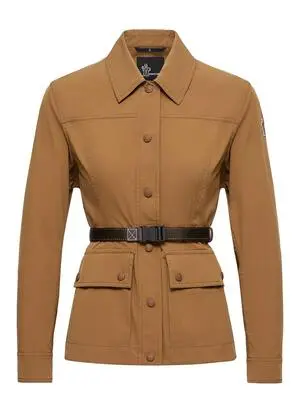 Moncler Isfara Taffeta Shirt Jacket With Belt - Brown