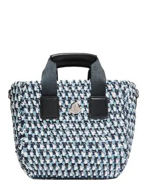 Moncler Micro Caradoc Raffia Tote Bag Blue