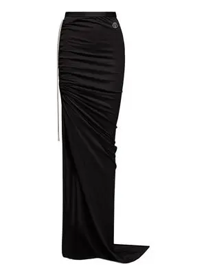 MONCLER + RICK OWENS Cotton Jersey Maxi Skirt - Black