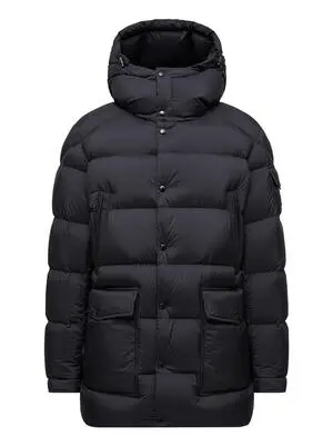 Moncler Bretagne Hooded Mid-length Down Jacket - Black