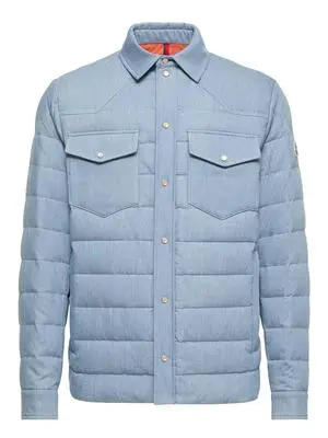 Moncler Tiriol Denim Down Shirt Jacket - Blue