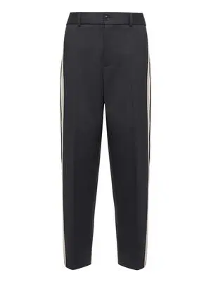 Moncler Tailored Cotton Blend Pants Blue