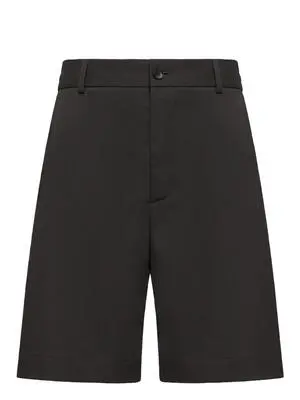 Moncler Wool Blend Gabardine Bermuda Shorts - Black