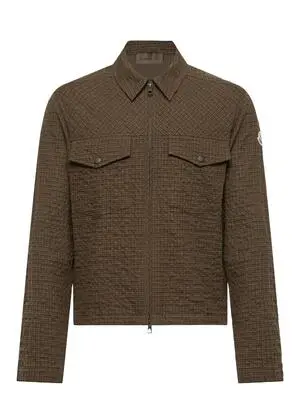 Moncler Micro Madras Flannel Shirt Jacket - Brown