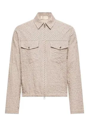 Moncler Micro Madras Flannel Shirt Jacket - White