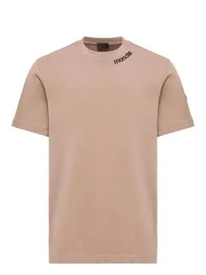 Moncler Cotton Jersey Logo T-shirt - Beige