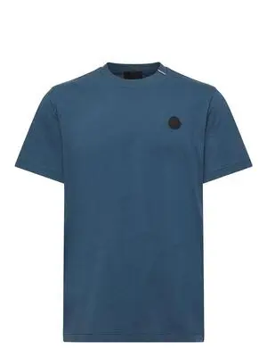 Moncler Logo Cotton T-Shirt Blue