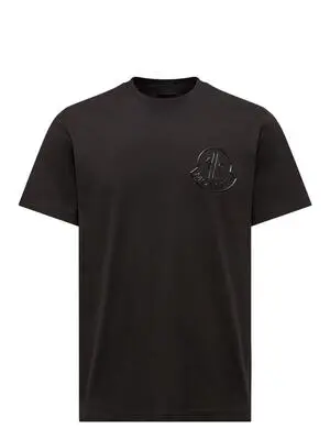 Moncler Three-dimensional Logo Cotton T-shirt - Black