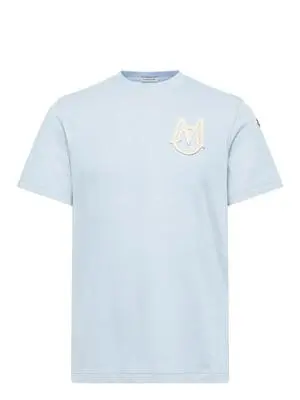 Moncler Monogram Cotton T-Shirt Blue