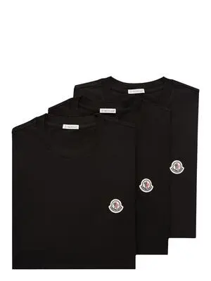 Moncler Logo Patch Cotton T-shirt - Black