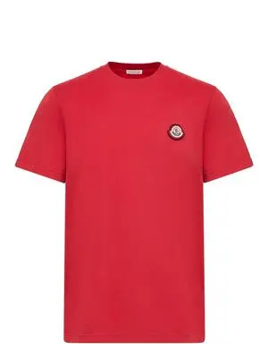 Moncler Logo Cotton Jersey T-Shirt Red