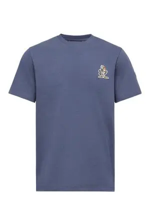 Moncler Logo Cotton T-shirt - Blue