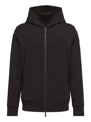 Moncler Cotton Blend Zip-up Hoodie - Black
