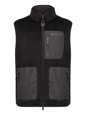 Moncler Teddy Fleece Reversible Down Vest - Black
