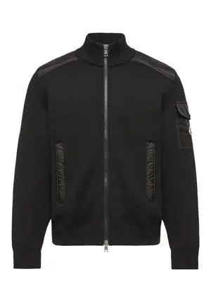 Moncler Padded Wool Zip-up Cardigan - Black