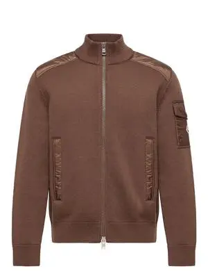 Moncler Padded Wool Zip-up Cardigan - Brown