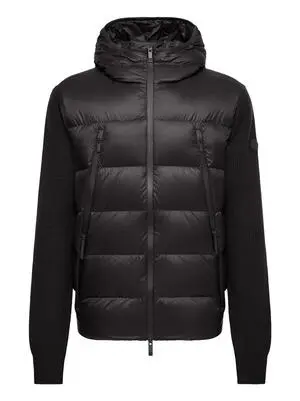 Moncler Wool Padded Zip-up Cardigan - Black