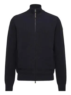 Moncler Wool & Cashmere Zip-up Cardigan - Blue