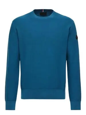 Moncler Cotton Knit Sweater Blue