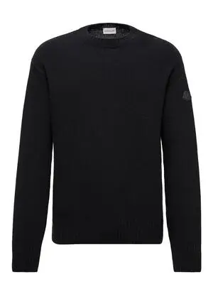 Moncler Wool & Cashmere Blend Crew Neck Sweater - Black