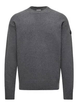 Moncler Wool & Cashmere Blend Crew Neck Sweater - Grey