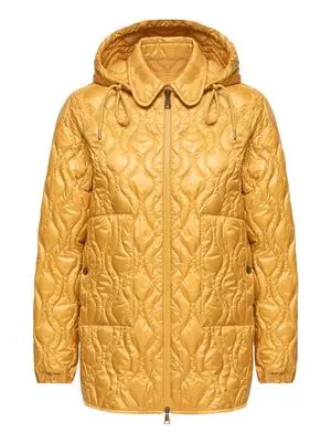 Moncler Balette Geometric Quilted Mid-length Down Jacket - Yellow