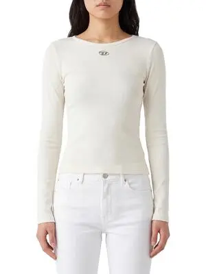 DIESEL® T-uncutieslong-od Long-sleeved T-shirt In Cotton With A Slim Fit - White