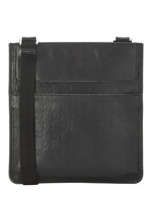 Gucci Guccissima Leather Messenger Bag - Black