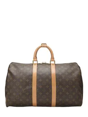 LOUIS VUITTON Monogram Keepall 45 Duffle Bag - Brown