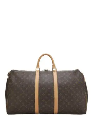 LOUIS VUITTON Monogram Keepall Bag 55 - Brown