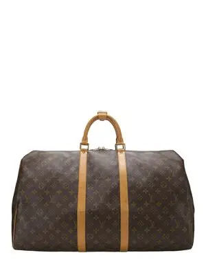 LOUIS VUITTON Monogram Keepall 55 Duffle Bag - Brown