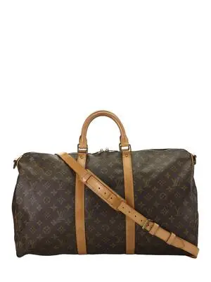 LOUIS VUITTON Monogram Keepall Bandouliere Bag 50 - Brown