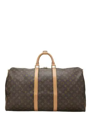 LOUIS VUITTON Monogram Keepall Bandouliere Bag 55 - Brown