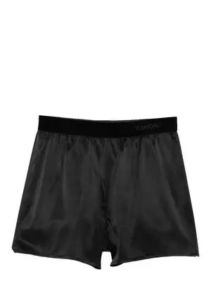 TOM FORD Silk Blend Boxer Shorts - Black