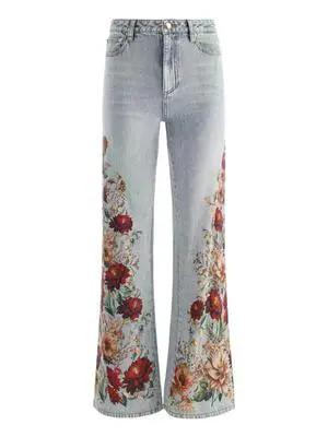 ALICE + OLIVIA Chic High-rise Floral-print Jeans