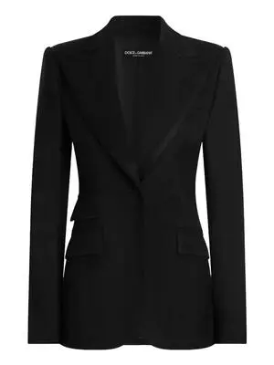 Dolce & Gabbana Turlington Single-breasted Jacket In Bi-stretch Twill - Black
