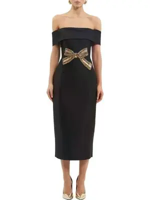 Rebecca Vallance Venus Midi Dress - Black