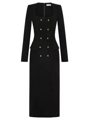 Rebecca Vallance Odilia Long-sleeve Midi Dress - Black