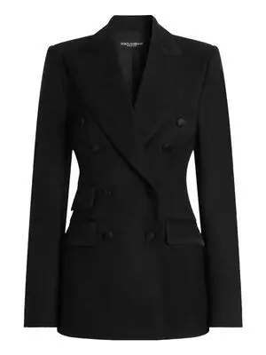 Dolce & Gabbana Turlington Double-breasted Jacket In Bi-stretch Twill - Black