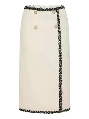 Rebecca Vallance Jacquie Faux-pearl Button Skirt - Neutrals
