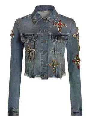 Dolce & Gabbana Denim Jacket With Embroidery - Blue