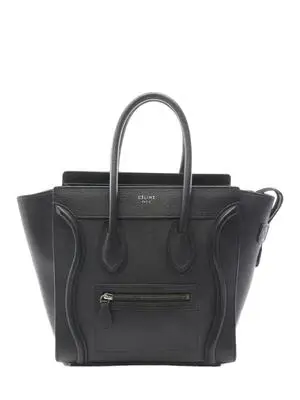 Celine Micro Luggage Leather Tote Handbag - Black