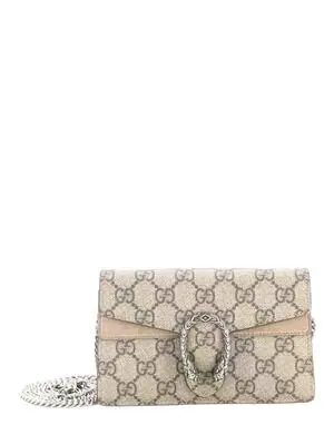 Gucci Dionysus Bag Gg Coated Canvas Super Mini Crossbody Bag - Brown