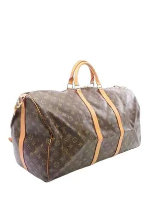 LOUIS VUITTON 1997 Monogram Keepall Bandouliere 60 Travel Bag - Brown