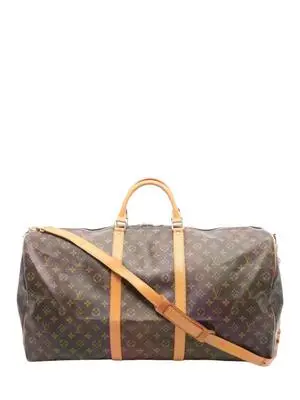 LOUIS VUITTON 1997 Monogram Keepall Bandouliere 60 Travel Bag - Brown