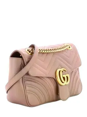 Gucci Gg Marmont Flap Bag Matelasse Leather Small Crossbody Bag Neutrals