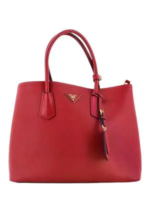 Prada Prada Cuir Double Saffiano Leather Large Tote Bag Red
